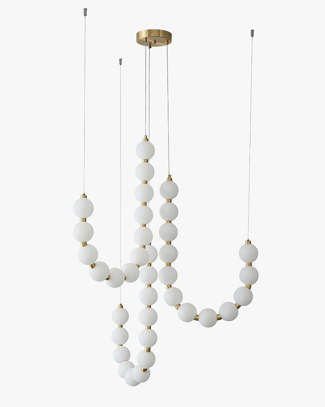 Brass Globe Chandelier Light Fixture - Modern Pearl Design for Dining ...
