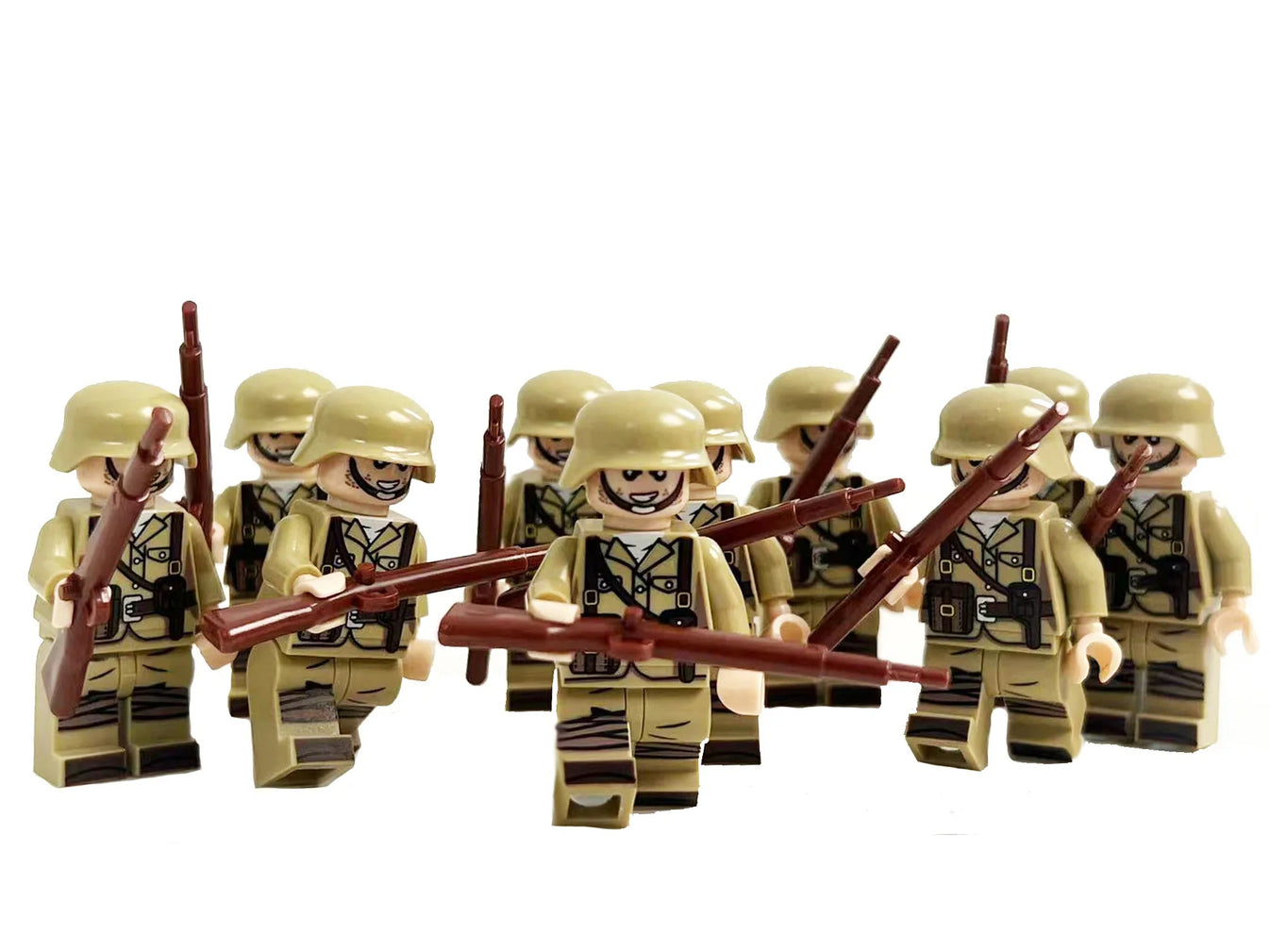 21PCs/set WWII Army Military Building Blocks German France Italy Japan ...