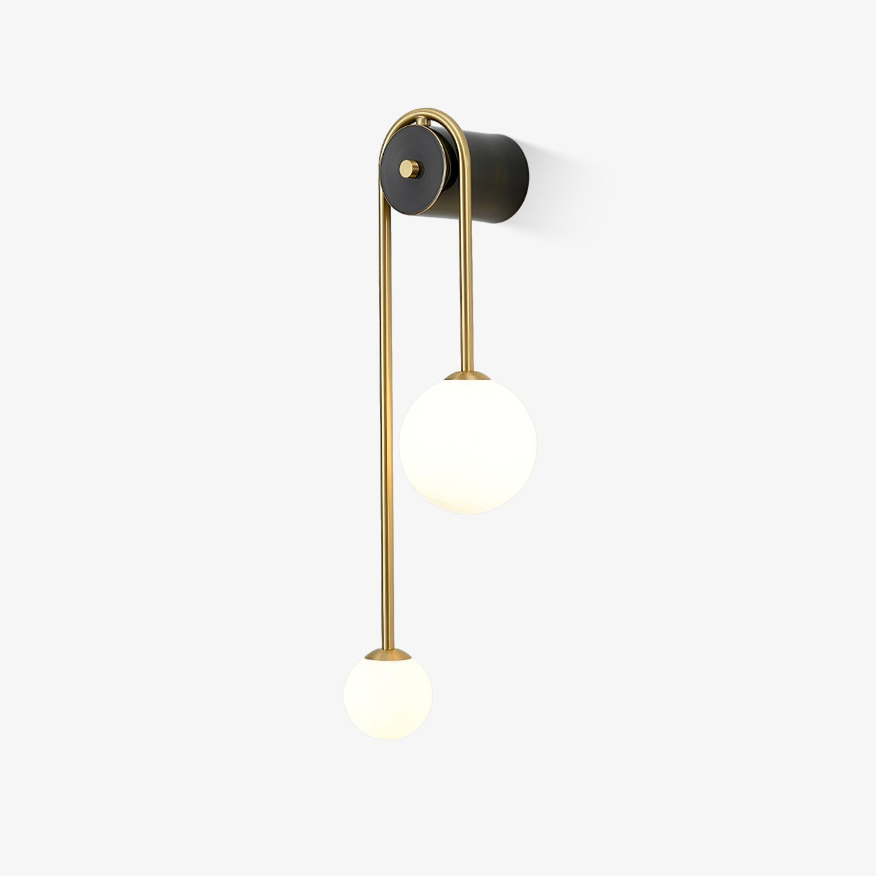 Brass Arc Wall Light Fixture - Adjustable Sconce for Living Room & Bed ...