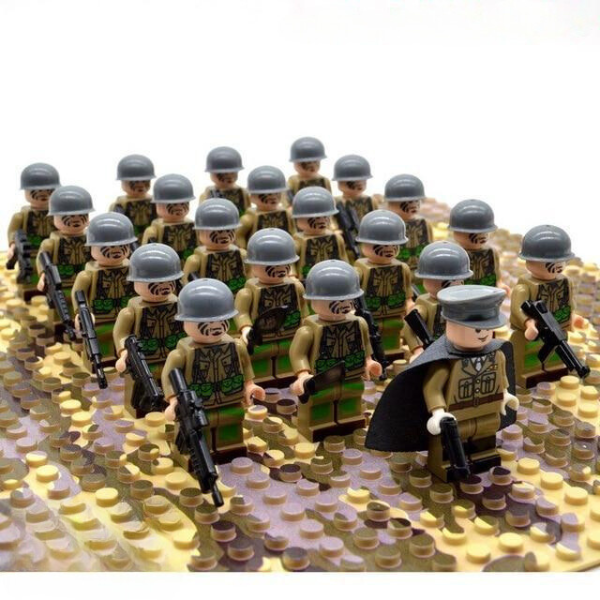 21PCs/set WWII Army Military Building Blocks German France Italy Japan ...