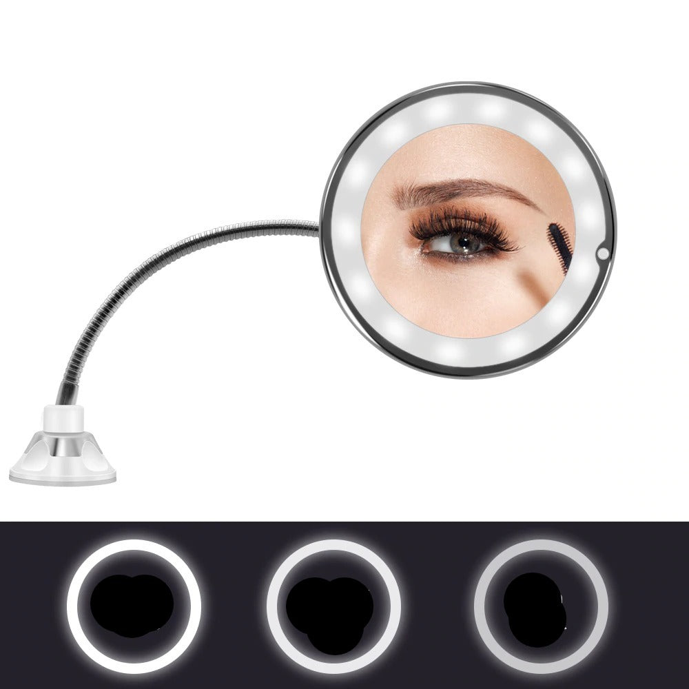 Flexible Mirror 360 Degree Rotation 10X Magnifying Makeup Mirror ...